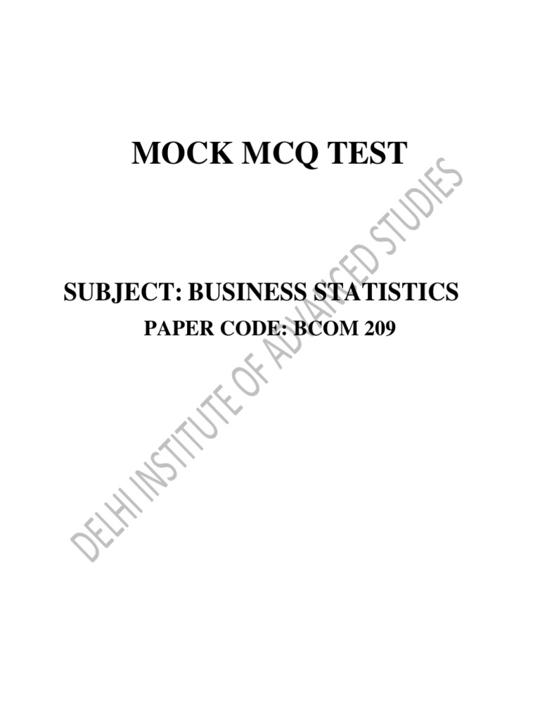 BCOM 209 Business Statistics | PDF | Skewness | Mean