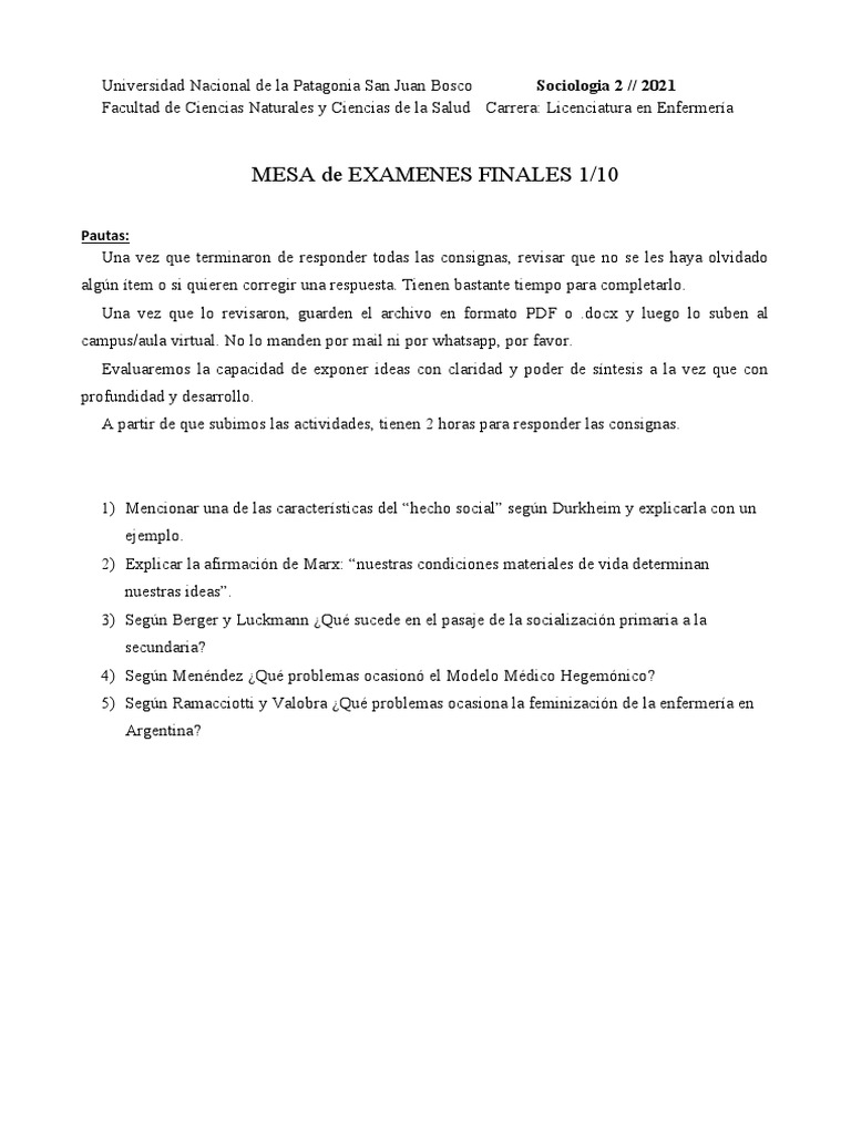 EXAMEN3 Sociologia2.2021 | PDF