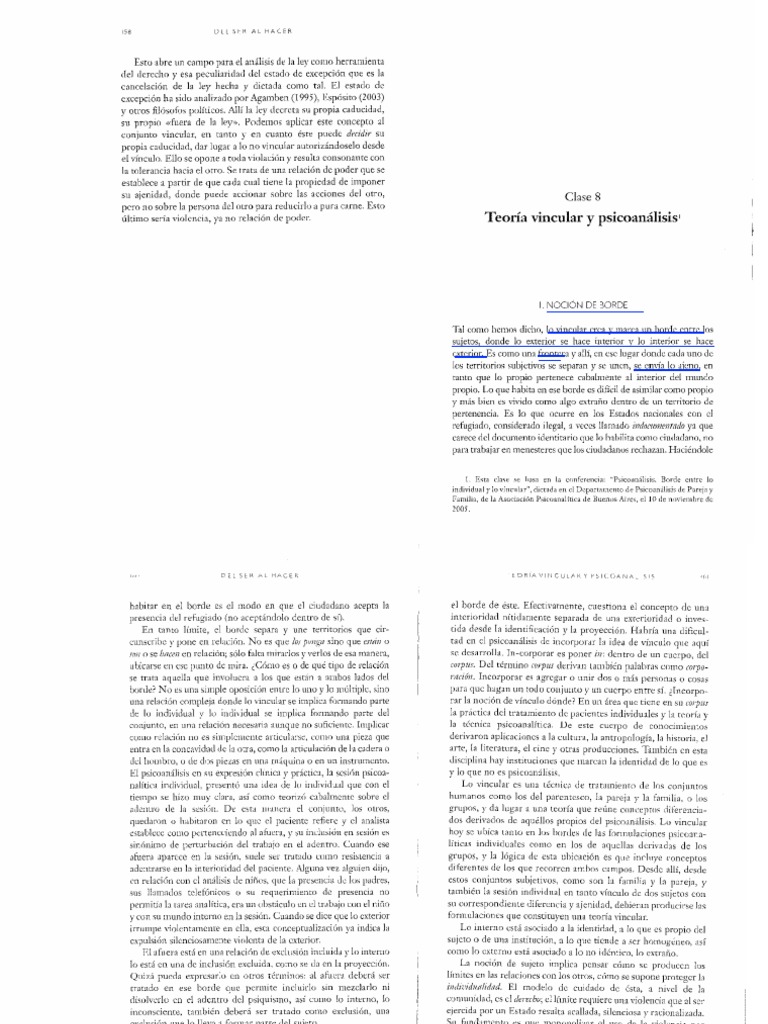 Berenstein Del Ser Al Hcer CLASE 8 | PDF