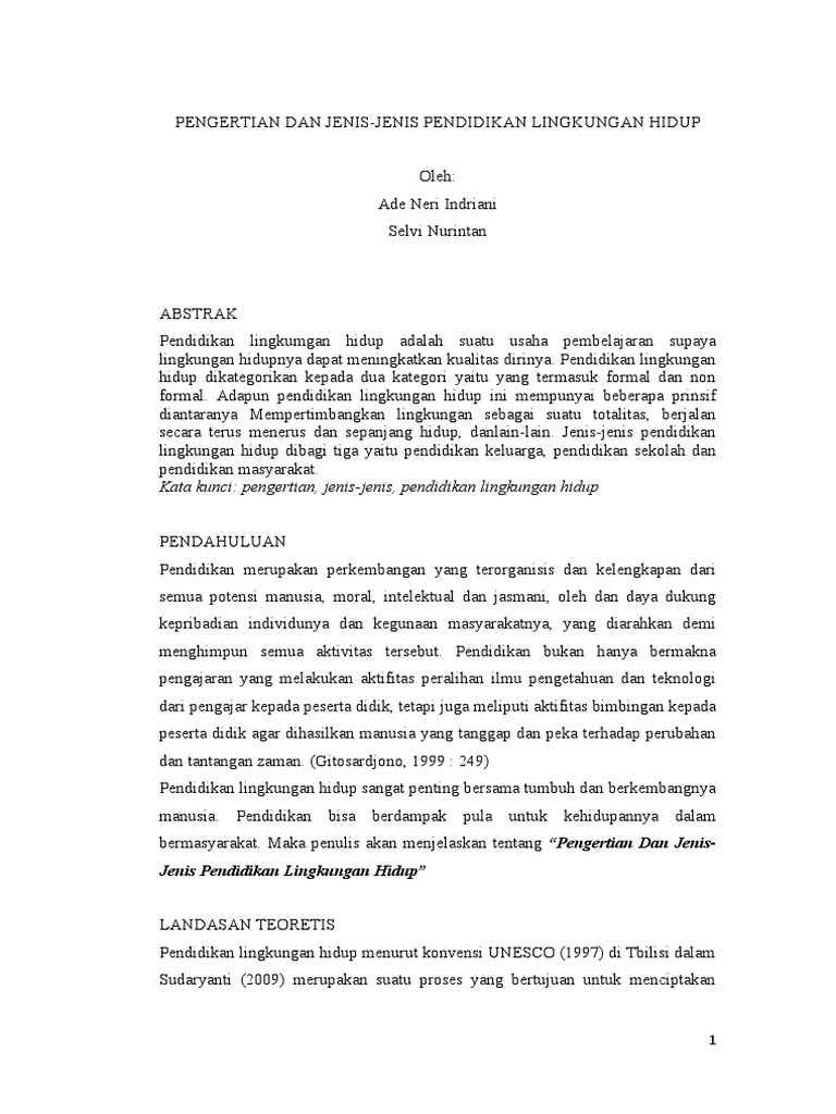 Pengertian Dan Jenis-Jenis PLH | PDF