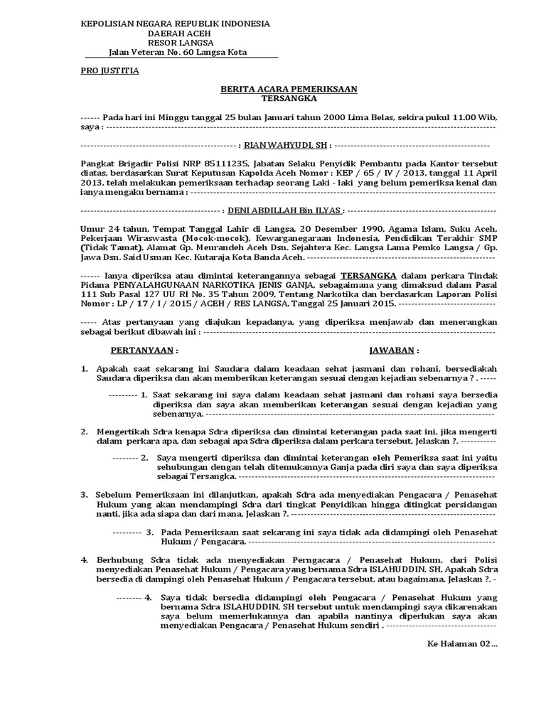 Bap TSK Ganja Deni | PDF