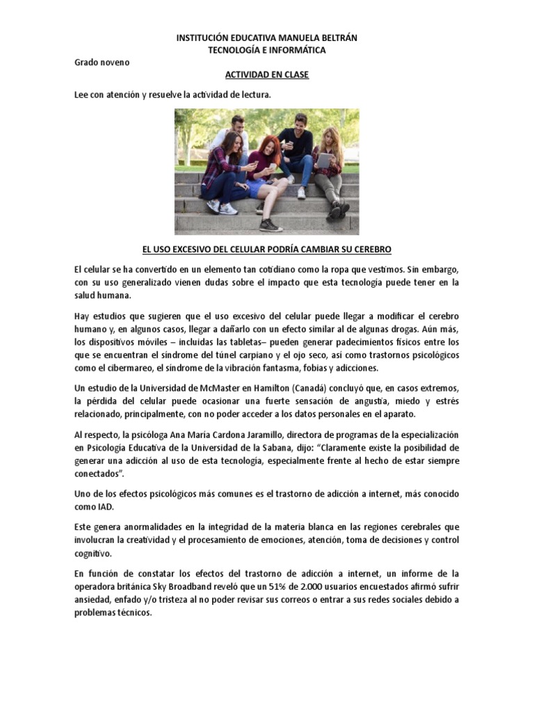 Actividad en Clase Noveno | PDF