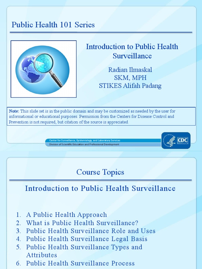 Introduction To Surveillance | PDF | Public Health | Epidemiology
