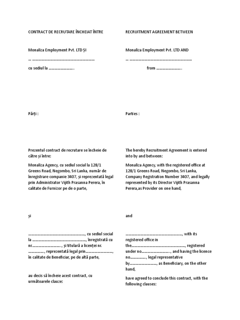 Contract Romano-Englez | PDF