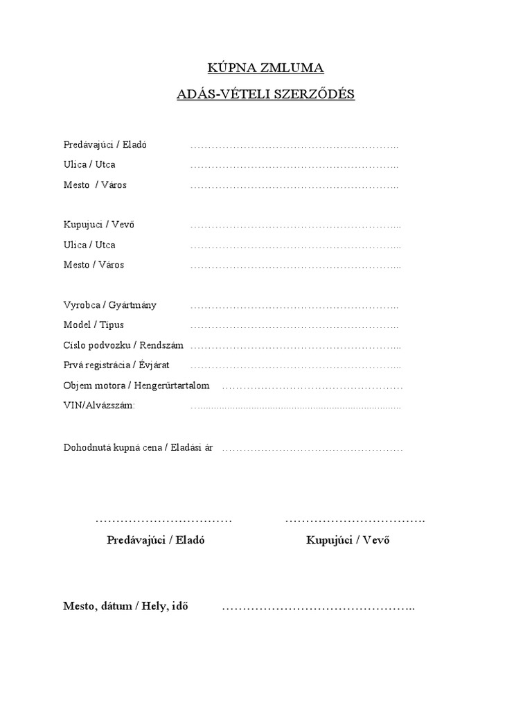 Ketnyelvu Adas-Veteli Szerzodes Szlovak | PDF
