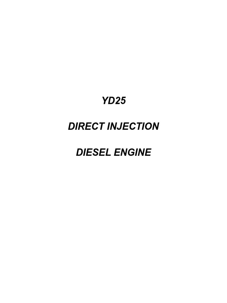 YD25 Manual Diesel | PDF | Throttle | Internal Combustion Engine