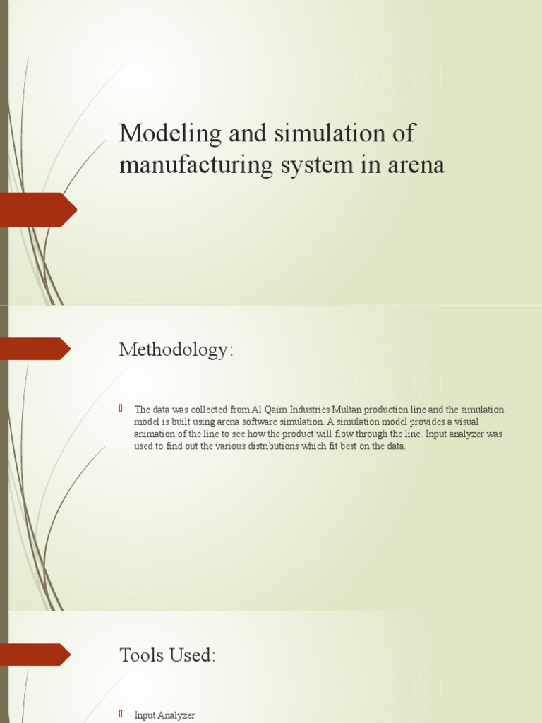 Modeling and Simulation of Manufacturing System in Arena | PDF ...