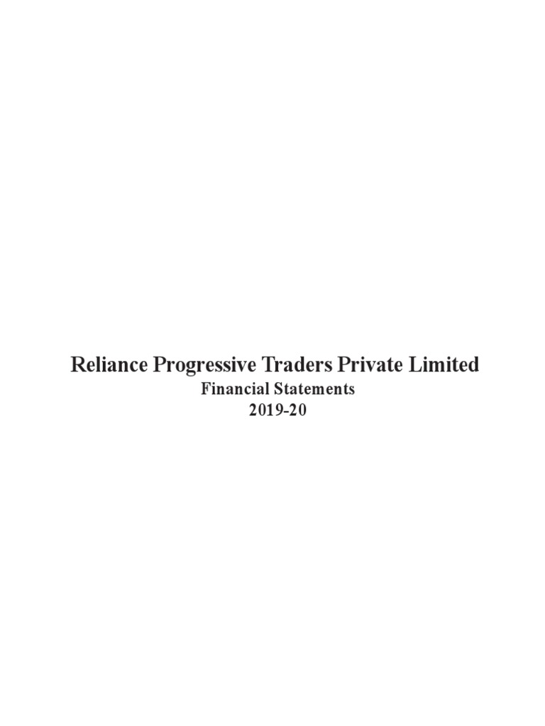 Reliance Progressive Traders Private Limited | PDF | Audit | Internal ...