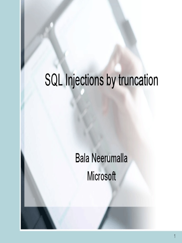 EN - Blackhat US 2006 - SQL Injections by Truncation | PDF | Sql ...