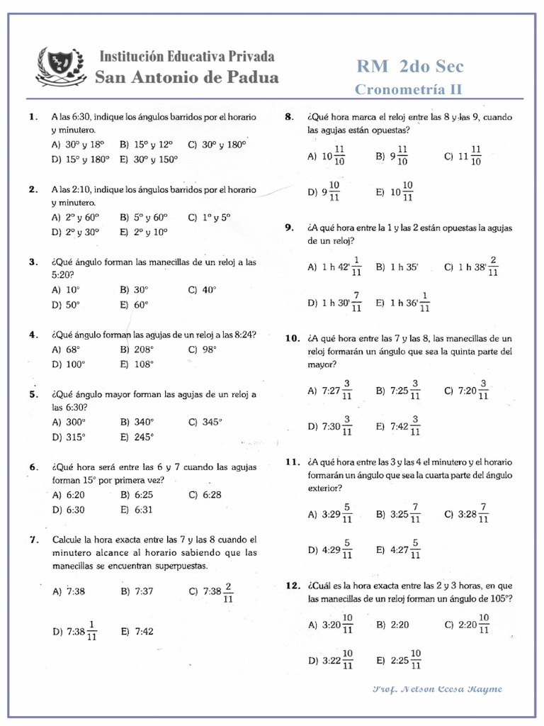 RM 2do Cronometría II SAP | PDF