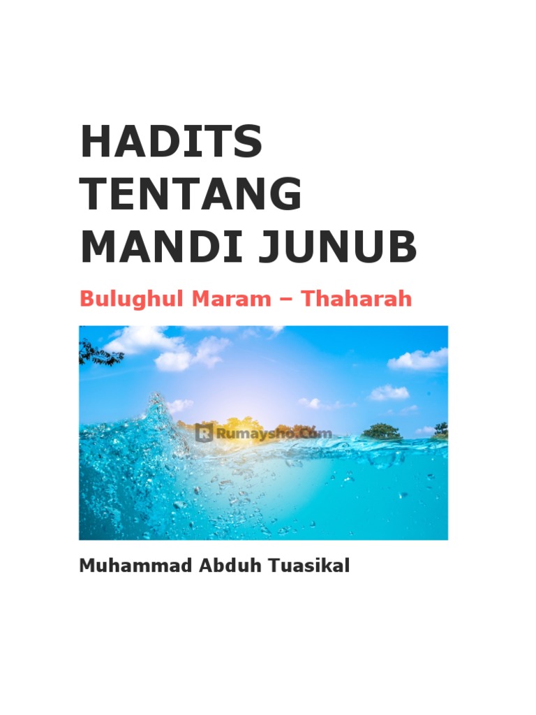 Bulughul Maram Thaharah 08 Mandi Dan Hukum Seputar Junub | PDF