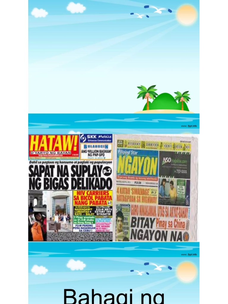 Filipino - Bahagi NG Pahayagan | PDF