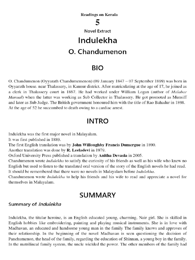 Indulekha | PDF