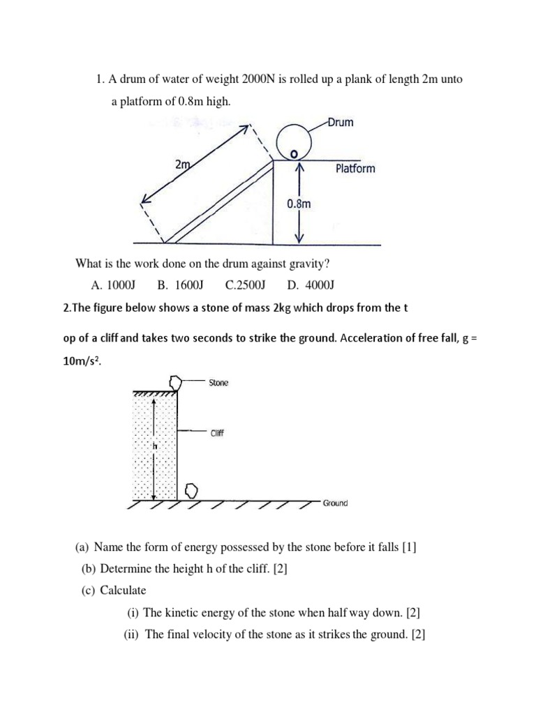 Work and Energy Calculations in Physics | PDF | Science & Mathematics ...