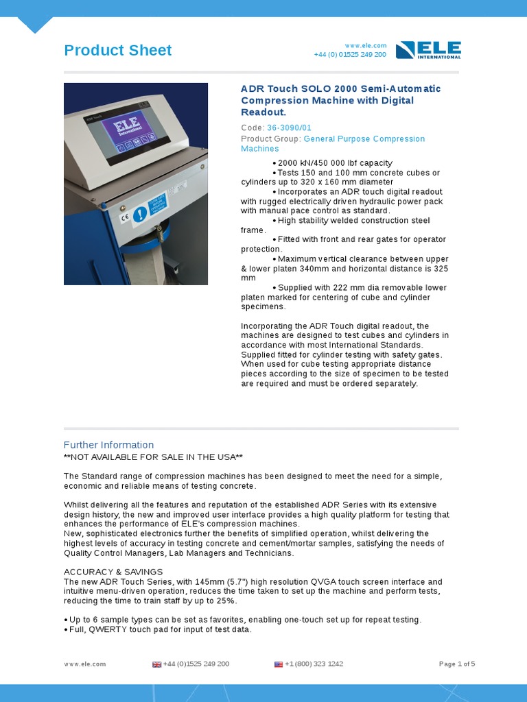 ADR Touch SOLO 2000 Semi-Automatic Compression Machine With Digital ...