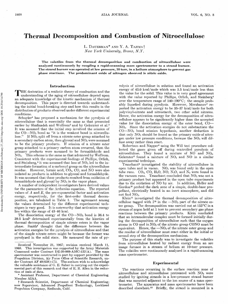 Dauerman 1968 | PDF | Mass Spectrometry | Pyrolysis