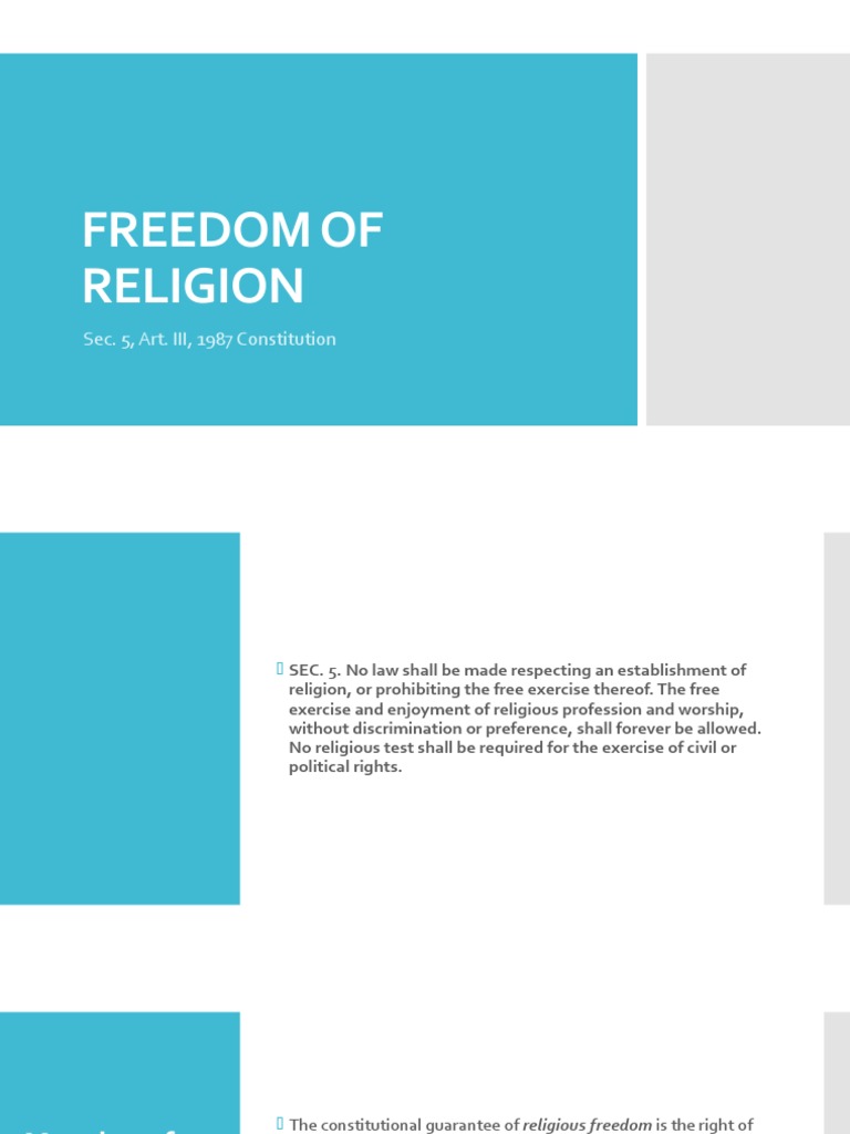 Freedom of Religion | PDF | Freedom Of Religion | Establishment Clause