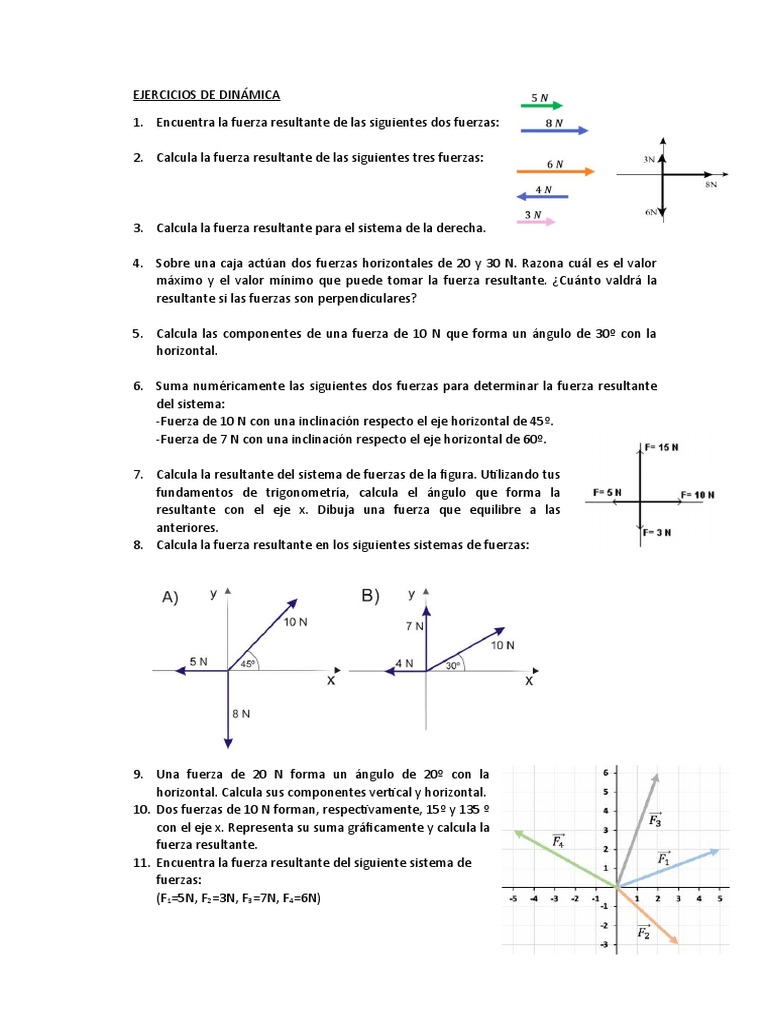 Ejercicios de Dinámina | PDF | Métodos y materiales de enseñanza