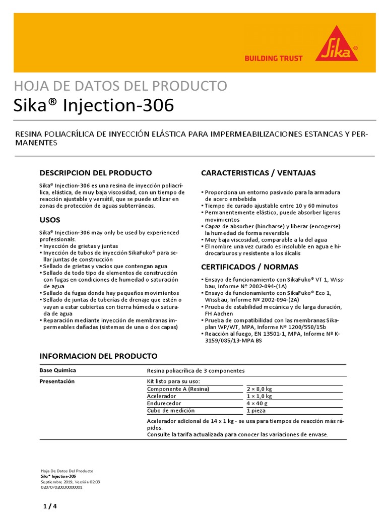 sika_injection-306 | PDF | Agua | Química