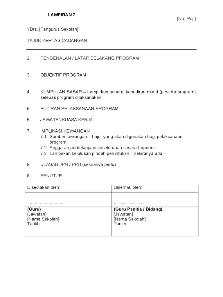 Contoh Format Kertas Kerja | PDF