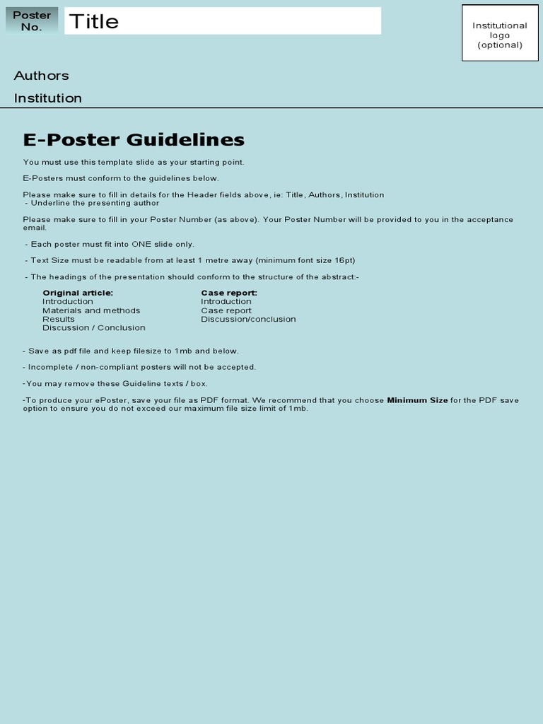 Eposter Template | PDF