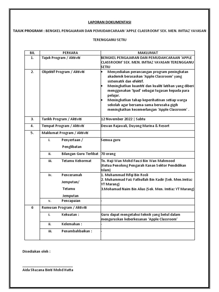 Laporan LADAP Apple Classroom | PDF