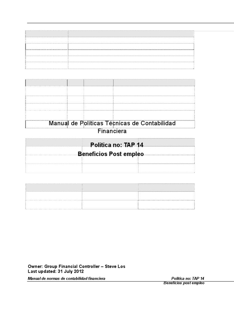 14 TAP 14 Beneficios A Los Empleados | PDF | normas internacionales de INFORMACION FINANCIERA ...