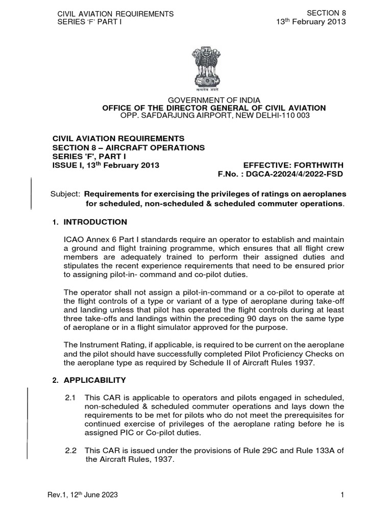 FSD 8F1 | PDF | Airplane | Transport Safety