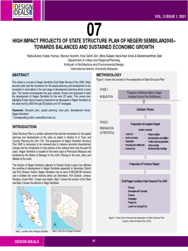 High Impact Projects of State Structure Plan of Negeri Sembilan2045 ...