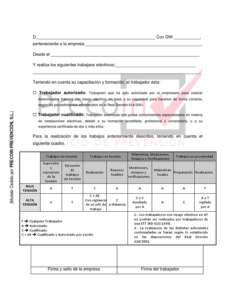 Trabajador Autorizado Cualificado | PDF
