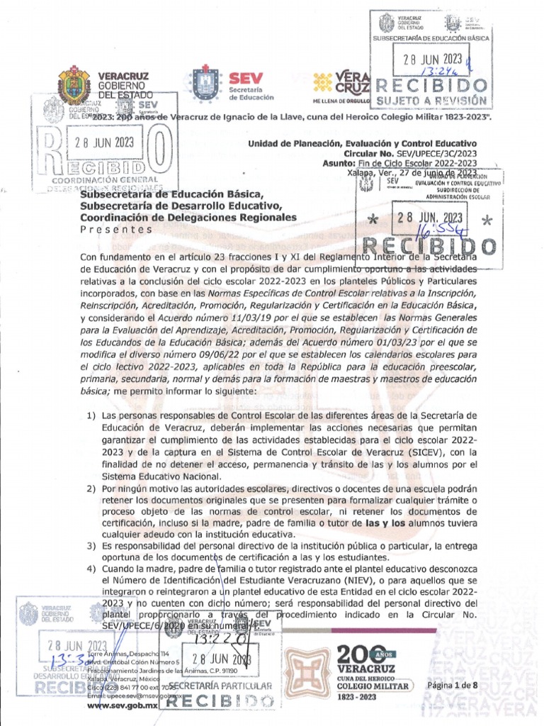 Circular 3C 2022-2023 acuse | PDF