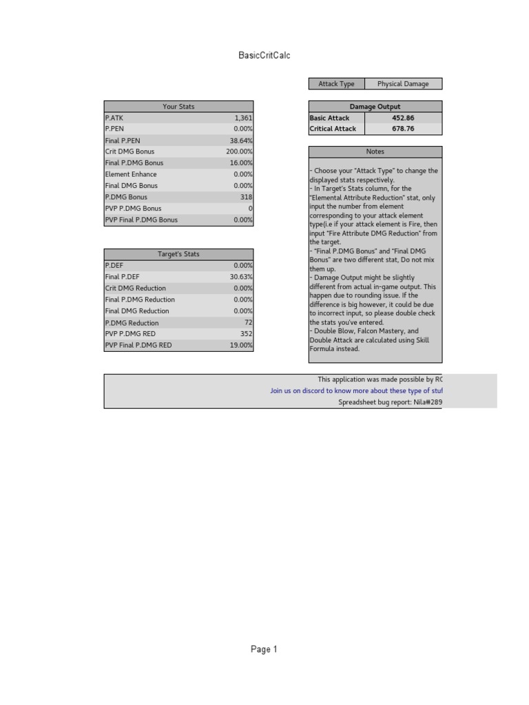 ROX PVPCalcAA Crit Falcon | PDF | Computing | Computer Science