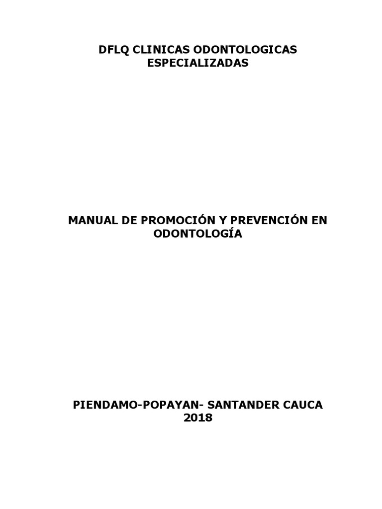 Manual de P y P en Odontología Ult | PDF | Higiene oral | Odontología