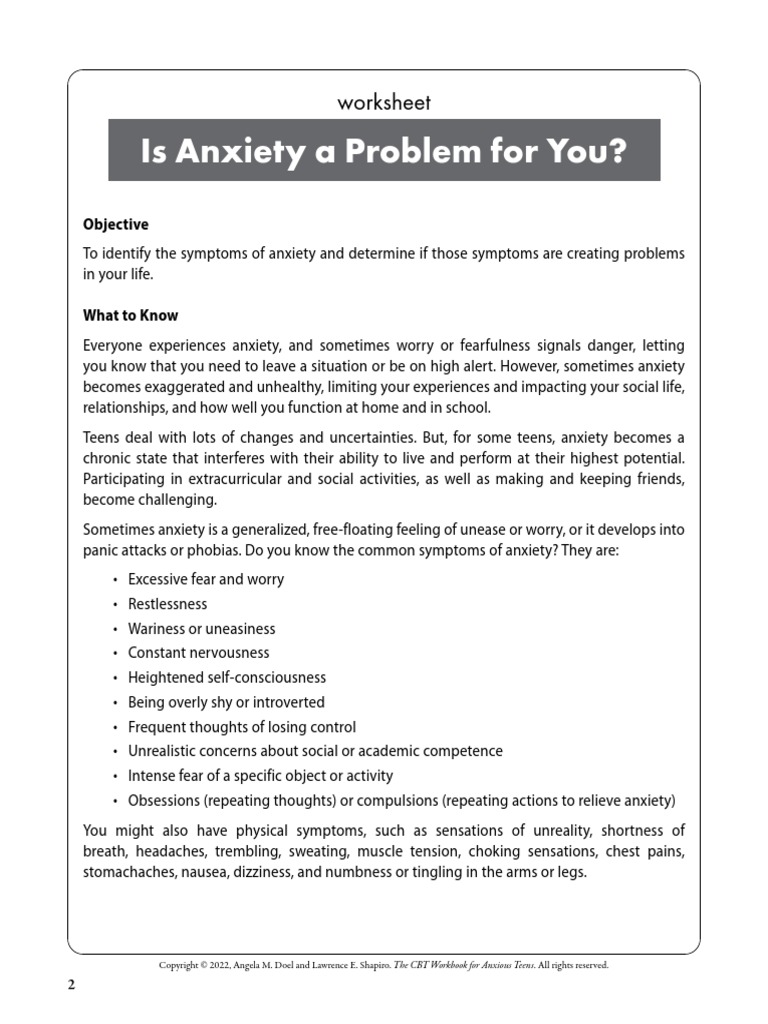 Worksheets | PDF | Anxiety | Panic Attack