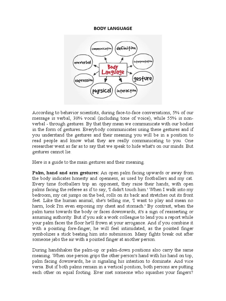 Body Language | Download Free PDF | Gesture | Body Language