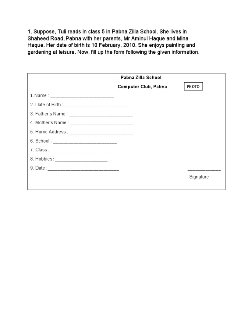 Form Fill Up 1 | PDF