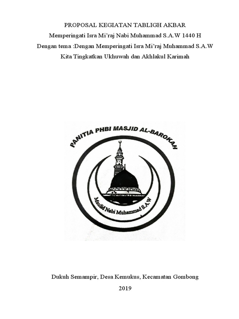 Proposal PHBI Isra Miraj Nabi 2019 | PDF