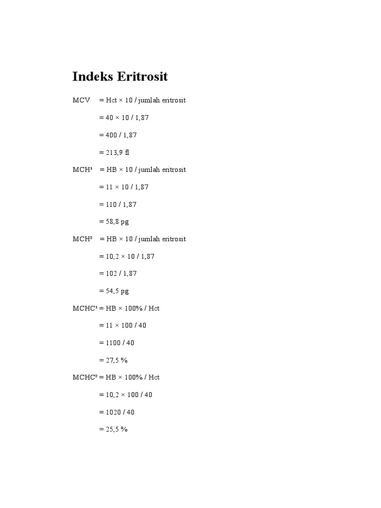 Indeks Eritrosit | PDF