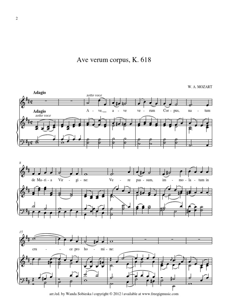 Ave Verum | PDF | Wolfgang Amadeus Mozart | Mozart Family