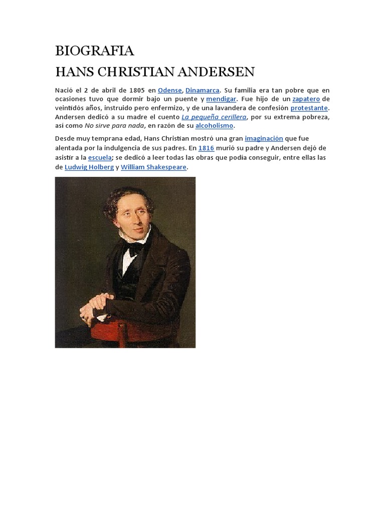 Biografia Hans Christian Andersen | PDF
