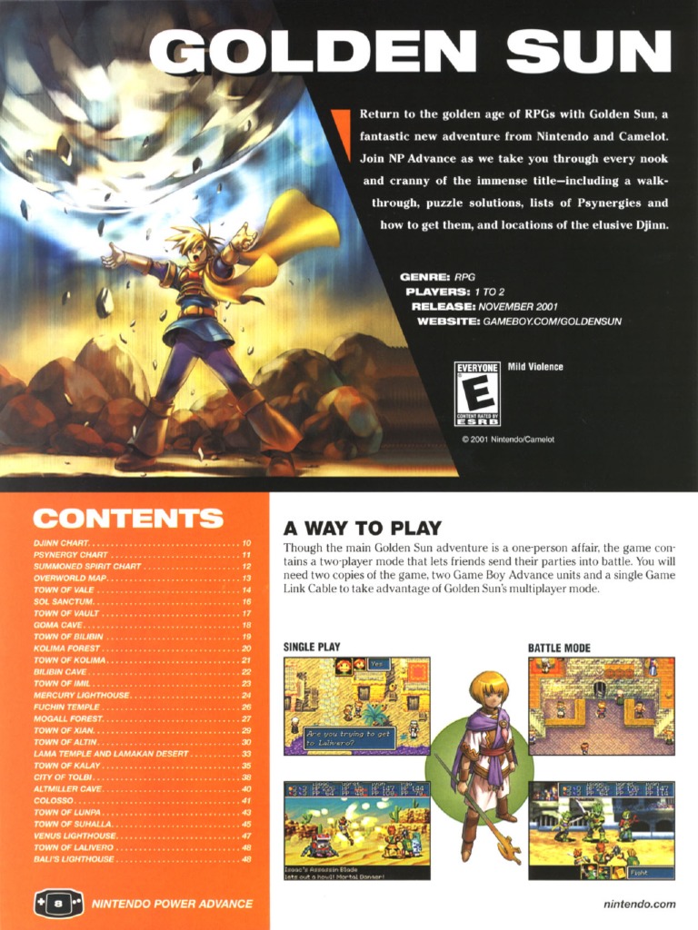 Golden Sun - Nintendo Power Advance | PDF
