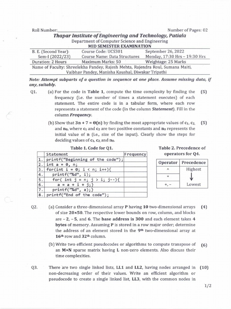 UCS301 | PDF | Queue (Abstract Data Type) | Mathematics
