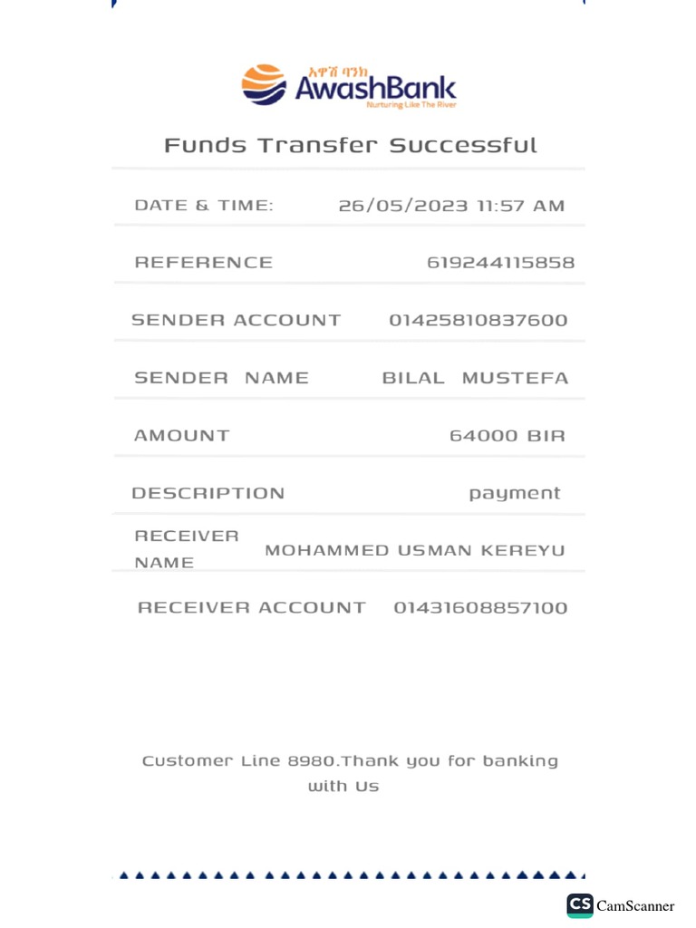 Awash Banks Transaction | PDF