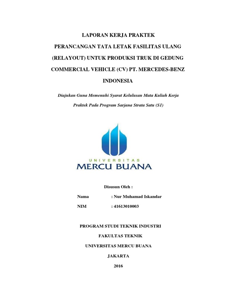 Perancangan Tata Letak Fasilitas Ulang (Relayout) Untuk Produksi Truk ...