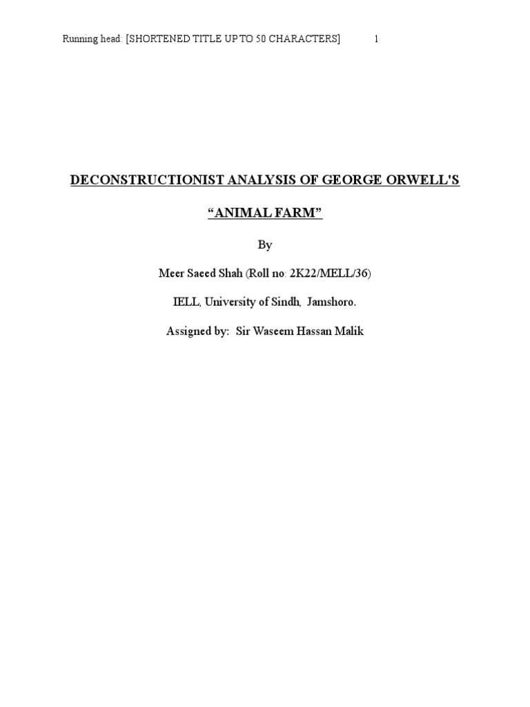 Meer Saeed Shah 2k22MELL36 | PDF | Deconstruction | Philosophical Movements