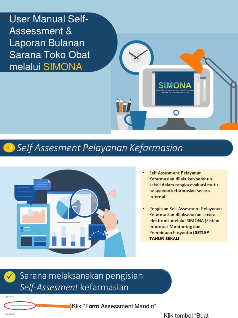 User Manual Self Assessment - Laporan Bulanan SIMONA Toko Obat | PDF