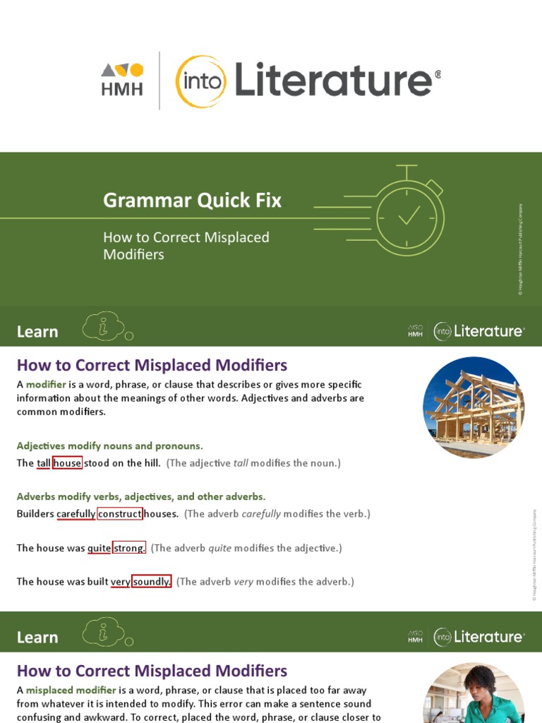 Misplaced Modifiers | PDF | Adverb | Adjective