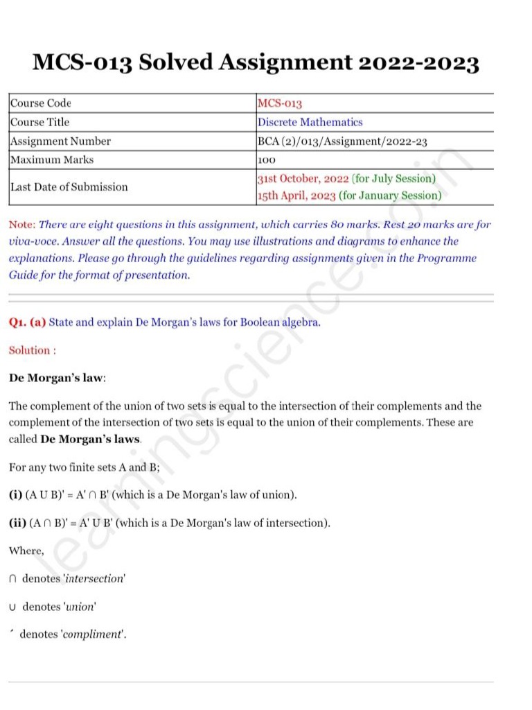 MCS-013 (2022-23) Solved Assignment | PDF MCS-013 (2022-23) Solved Assignment | PDF