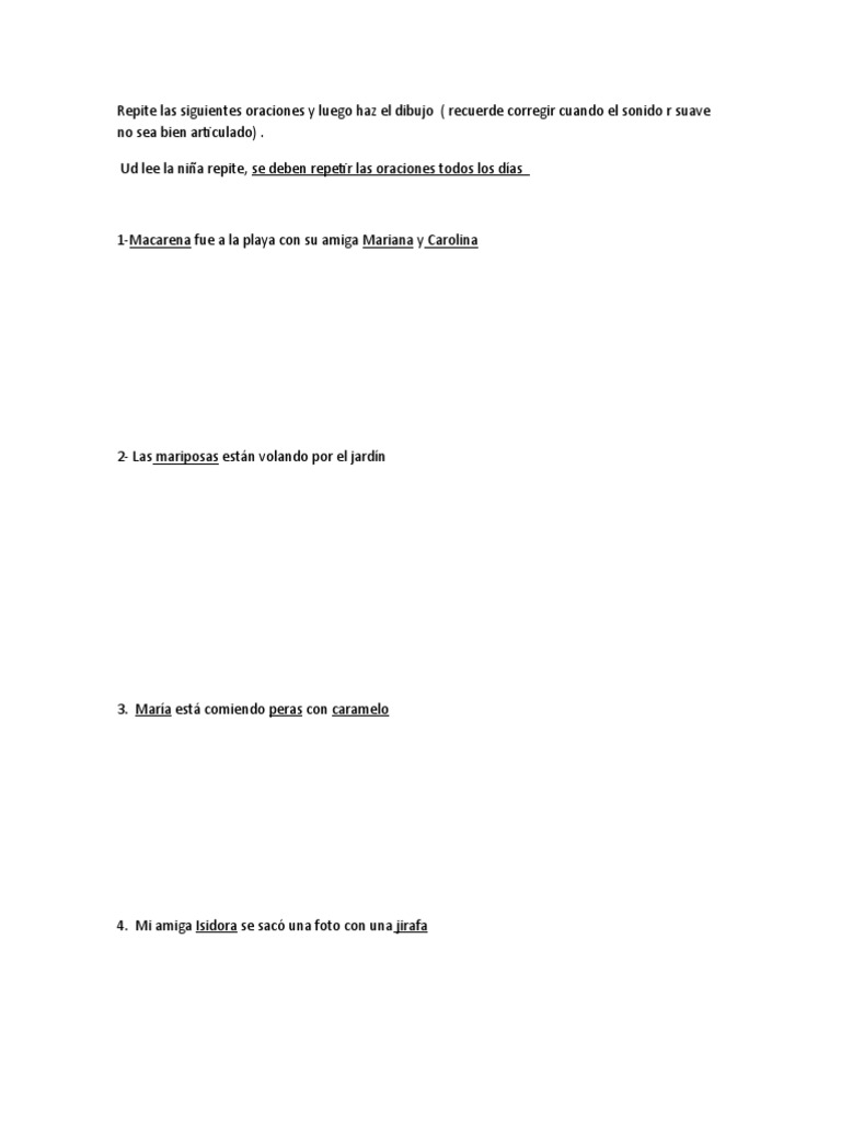 Oraciones y dibujos con r suave | PDF | Ciencias sociales | Hogar ...