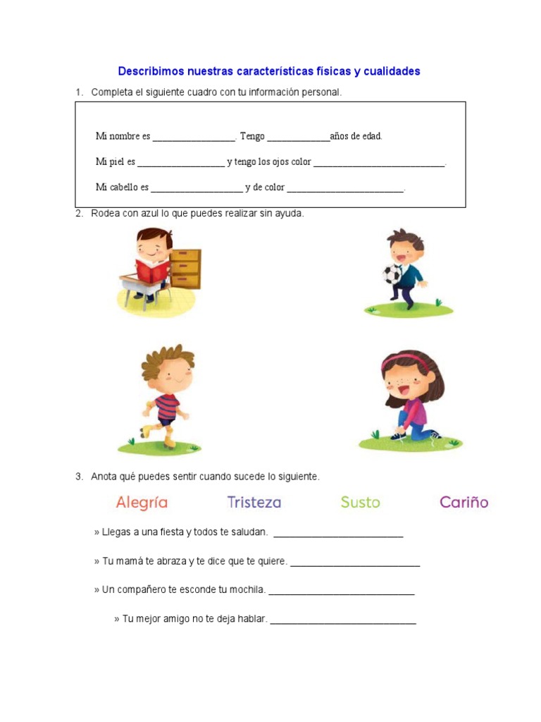 Describimos nuestras características físicas y cualidades | PDF